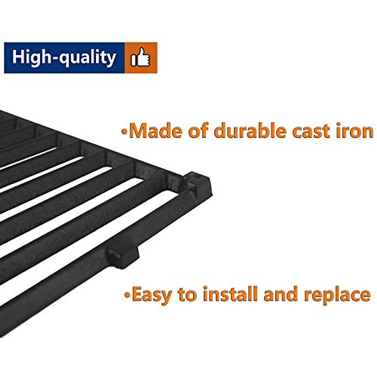 66096 Cast Iron Cooking Grates and 66796 Flavorizer Bars for Weber Genesis II 600 Series Genesis II E-610 S-610 Genesis II LX E-640 S-640 Gas Grills, 11 Pcs Heat Plates Replace for Weber 91611, 66034