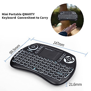 iPazzPort (Newest Upgrade) Mini Bluetooth Keyboard with Touchpad (Handheld Keyboard), Backlit Mini Wireless Keyboard with 2.4G USB Dongle for Google/Android TV Box/FireStick/Laptop/PC KP-21SM