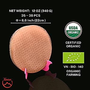 TANISA Organic Brown Rice Paper Wrapper - Healthy Gluten Free Spring Roll Rice Paper Wrappers - Round Rice Wrappers for Fresh Rolls - Vietnamese Rice Paper - Suitable for Any Meal - 8.7 inch - 12 oz