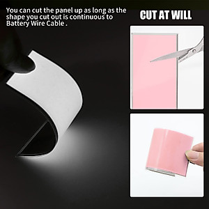 YnGia Glowing LED Eyes Cuttable 2PCS 12 * 5cm EL Panel Electroluminescent Light Sheet Decorations Light Lamp Sheet Neon Sheet with Battery Inverter (White)