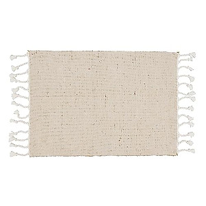Saro Lifestyle Jute and Cotton Placemats with Tassel Borders (Set of 4), Natural, 14"x20"