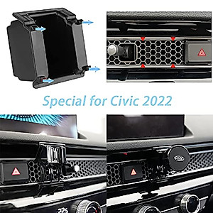 Zchan Civic 2022-2023 Magnet Car Phone Holder Stand in Air Vent/Dashboard, 360°Rotation Phone Holder for Car Work with Thin Case, Upgraded Car Phone Mount Custom for Civic Apply to All 4-7 inch Phone