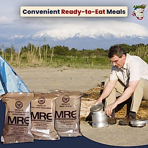 U.S. Meal Ready to Eat (Variety Pack of 12) – Nutritional Emergency Food Rations - Freeze Dried Food w/Flameless Heaters, Entree, Side Dishes, & More - MRE Kit for Emergency Survival, Hunting, & More