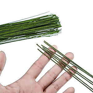 DECORA 18 Gauge Dark Green Floral Paper Wrapped Wire 16 inch,50/Package