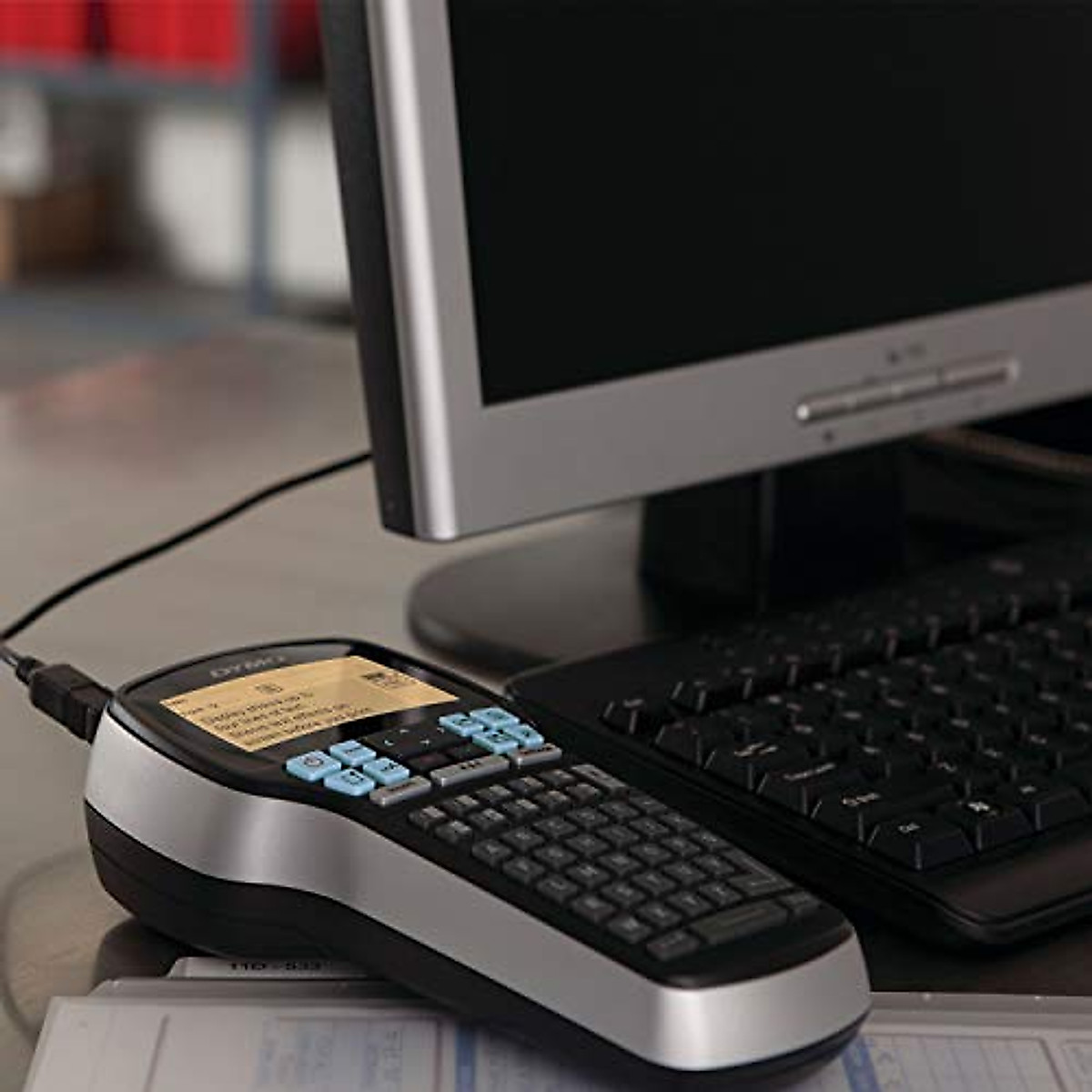 DYMO Label Maker with Adapter | LabelManager 420P High-Performance Label Maker, Rechargeable, PC and Mac Connectivity, Bright Backlit Display, Easy-to-Use, Portable, For Home & Office Organization