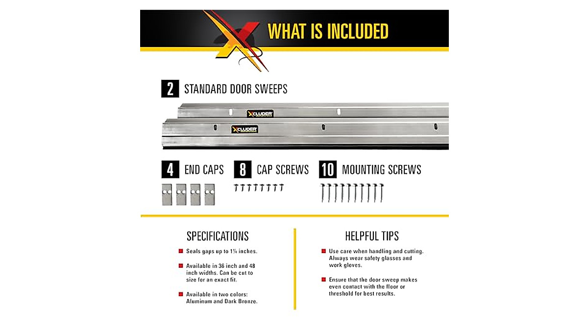 Xcluder 48" Rodent Proof Door Sweep - Easy Installation