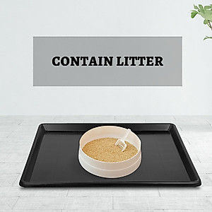 FarLargo 2pcs 27"x20.6" Replacement Tray for Dog Crate Plastic Cage Bottom Pan Multi-Purpose Boot Mat Shoe Tray Indoor Outdoor Waterproof, Dog and Cat Rabbit Food Bowls Floor Liners