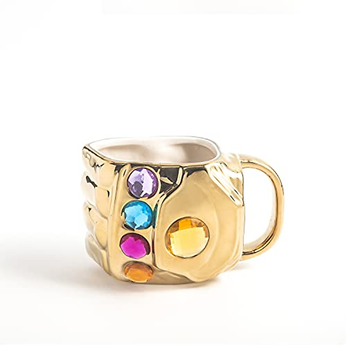 Zak Designs Marvel Thanos Unique 3D Sculpted Ceramic Coffee Mug, Collectible Keepsake Tea Mug for Hot Drinks (15 oz, Non BPA, Thanos Infinity Gauntlet)