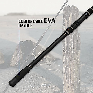 Fiblink Surf Spinning Rod Portable Travel Spinning Rod Saltwater Surf Fishing Rod (3-Piece 12')