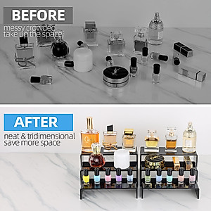 Goabroa Black Acrylic Display Risers, 3 Tiers 2 Set (6 Pcs) Acrylic Shelves Organizer Display Stand, Conutertop Desktop Acrylic Display for Decoration and Organizer