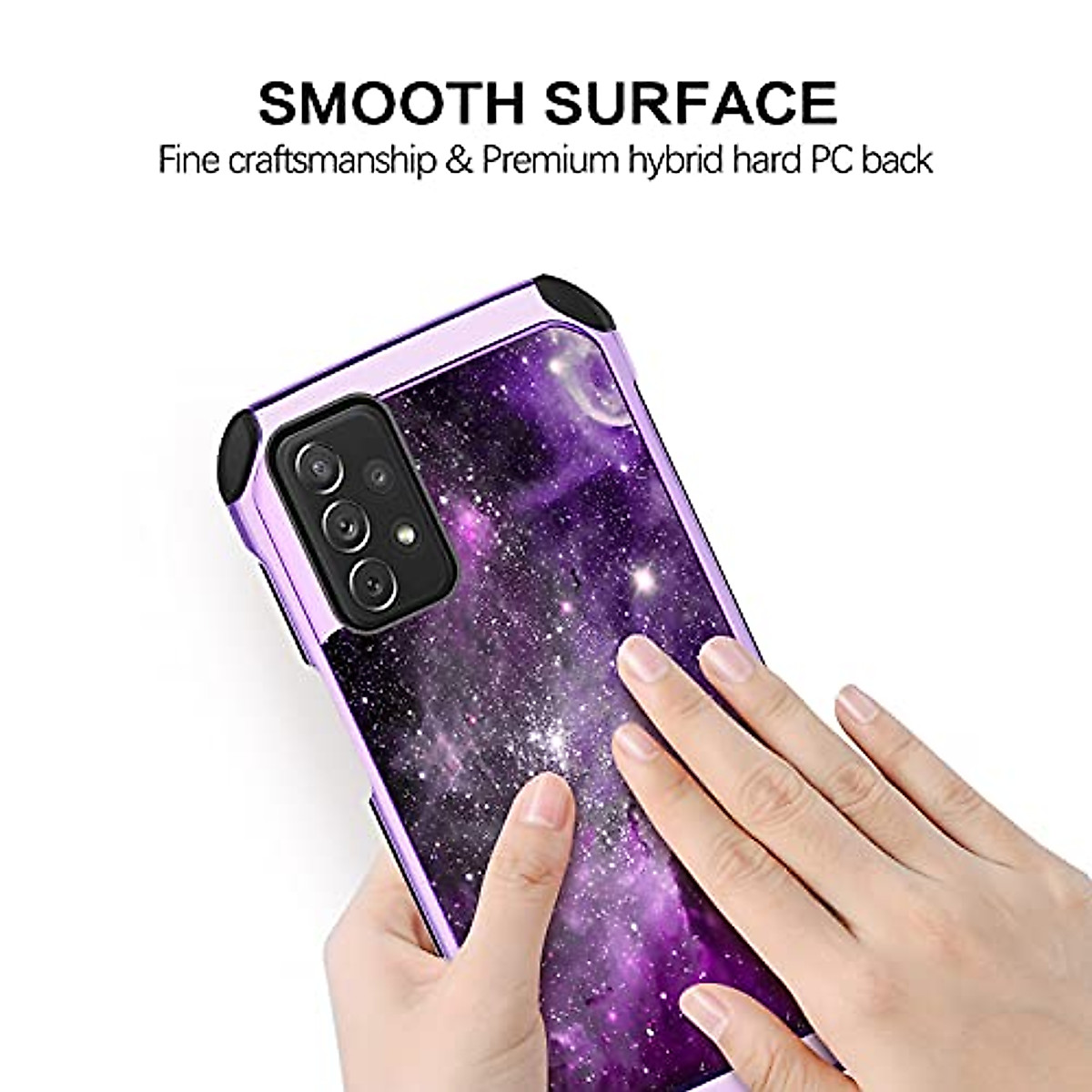 BENTOBEN Samsung Galaxy A32 5G Case, Slim Fit Glow in The Dark 2 in 1 Heavy Duty Rugged Hybrid Soft TPU Bumper Hard PC Shockproof Protective Cases Cover for Samsung Galaxy A32 5G 6.5", Nebula/Galaxy