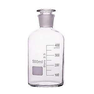 DONLAB 500ml Narrow Mouth,Borosilicate Glass Graduated Reagent Bottle,with Standard Ground Glass Stopper