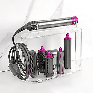 Affogato Storage Holder Compatible with Dyson Airwrap Styler Accessories, Acrylic 6 Holes Countertop Organizer Stand, Desktop Organizer for Storage Long Barrel Attachments for Bathroom