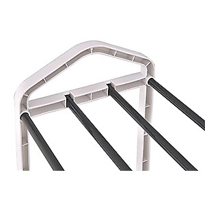 EGEN Mainstays 4-Tier Shoe Rack White Plastic Frame, Gray Coating, up to 12 Pairs