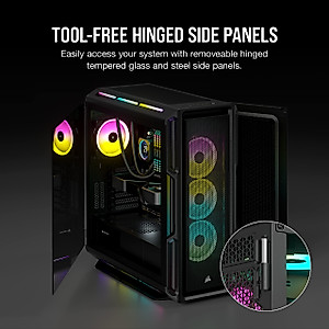CORSAIR iCUE 5000T RGB Mid-Tower ATX PC Case-208 Individually Addressable RGB LEDs-Fits Multiple 360mm Radiators-Easy Cable Management-3 Included CORSAIR LL120 RGB Fans