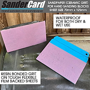 20 Sanding Paper Sheets for Hand Sanding Blocks, 125mm x 70mm (4.9'' x 2.8''), Loop Backed, Sandpaper for Wood, Metal & Paint. Assorted Grit Fine, Medium & Course P120 P180 P240 P320, Wet & Dry, 20pc