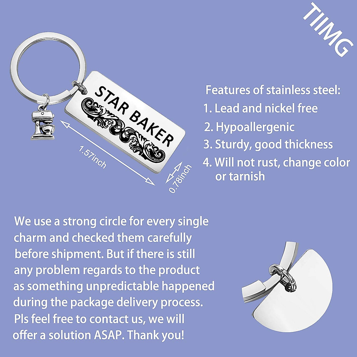 TIIMG GBBO Star Baker Keychain British Baking Show Gifts Pastry Chef Jewelry Gift for Baker Friend (Star baker)