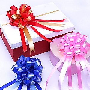 LINGAIXINYUE 24 Pieces 6inch Large Pull Bow Present Wrapping Pull Bow with Ribbon for Christmas Wedding Party Present Baskets Car Decorations