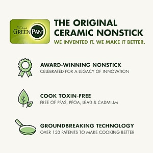 GreenPan Reserve Hard Anodized Healthy Ceramic Nonstick, 8" 10" and 12" 3 Piece Frying Pan Skillet Set, Gold Handle, PFAS-Free, Dishwasher Safe, Oven Safe, Black