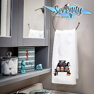 Halloween Decoration | Fall Kitchen Towels | Hand Towels For Bathroom | Pumpkin Decor | Gnome Witch Bat Black Cat Orange | Harvest Thanksgiving Halloween Decorations For Home