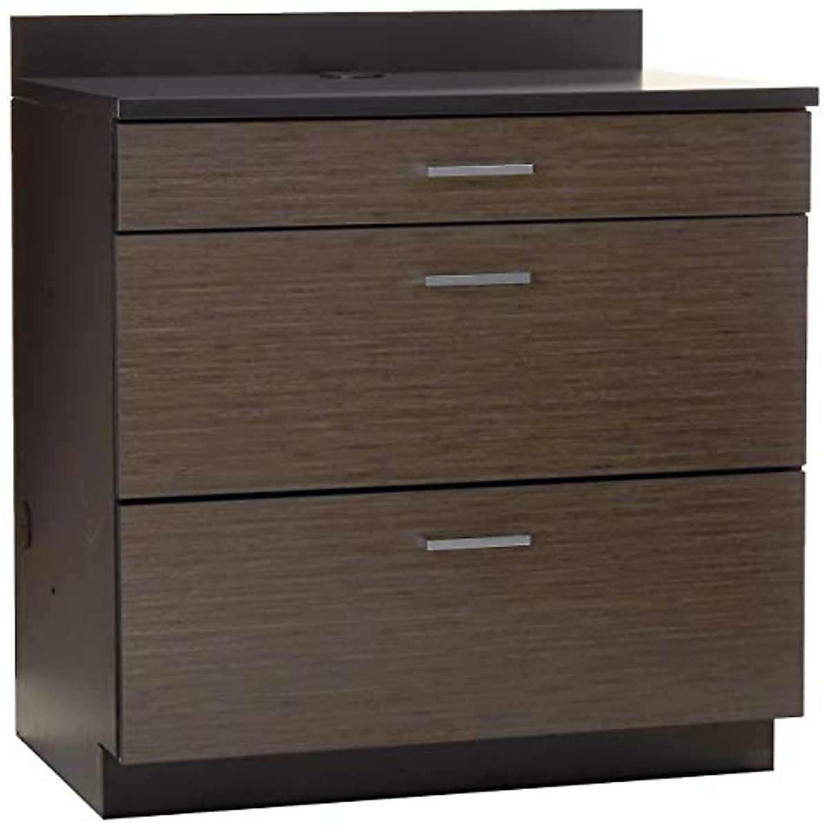 Safco Products 1703AN Modular Hospitality Breakroom Base Cabinet, 3 Drawer, Asian Night Base/Black Top