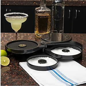 3 Tier Bar Glass Rimmer Bartender Tool with Sponge,Margarita Salt Rimmer,Margarita Salt Rimmer Set,Salt Box Spice Container,Bar Tools,Bartender Accessories