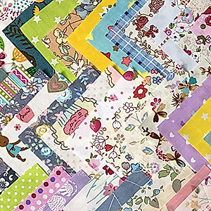 Mililanyo 200pcs 10cm x 10cm Assorted Pre-Cut Floral Cotton Fabric Bundle Squares Patchwork Fabric Sets for DIY Crafts Sewing
