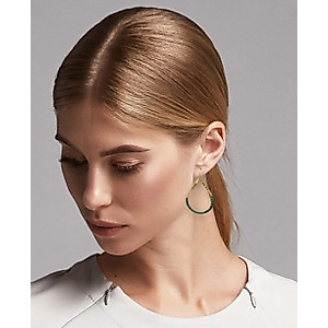 SPUNKYsoul Handmade Boho Open Teardrop Gold Patina Dangle Earrings for Women (Gold/Patina)