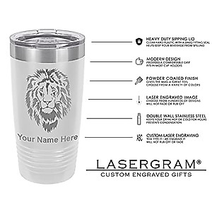 LaserGram 20oz Vacuum Insulated Tumbler Mug, Dachshund Dog, Personalized Engraving Included (White)