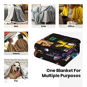 Ultra-Soft Warm Cozy Fleece Throw Blanket, Smooth Fuzzy Flannel Plush Blankets for Bed Sofa Home Decor Gift 50"x40"