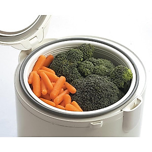 Tiger JAZ-A10U-FH 5.5-Cup (Uncooked) Rice Cooker and Warmer with Steam Basket, Floral White