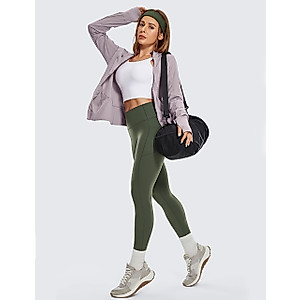 VANTONIA No Front Seam High Waisted Wokout Leggings for Women Yoga Pants with Pockets Buttery Soft Lounge Legging -25" Seaweed Green-Pockets Large