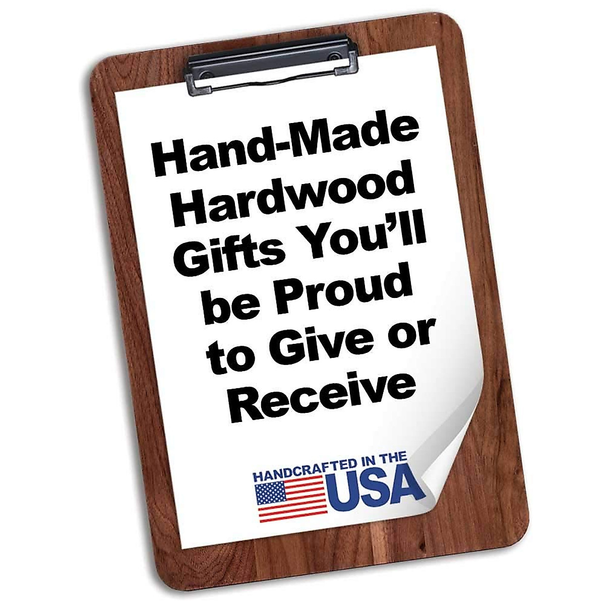 Extra Large Hardwood Clipboard Walnut 8" Industrial Lever Clip 12" x 18"