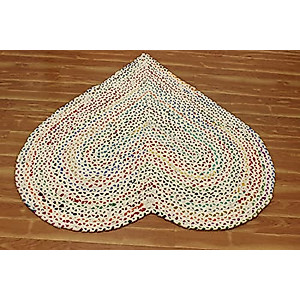 CASAVANI 100% Hand Braided Jute & Cotton Rag Rug Geometric Multipurpose,Multicolor Hard Shape Circle Area Rug Best Uses for Farmhouse,Bedroom,Nursery Room,Kids Room 5x5 6x6 4x4 Feet Round