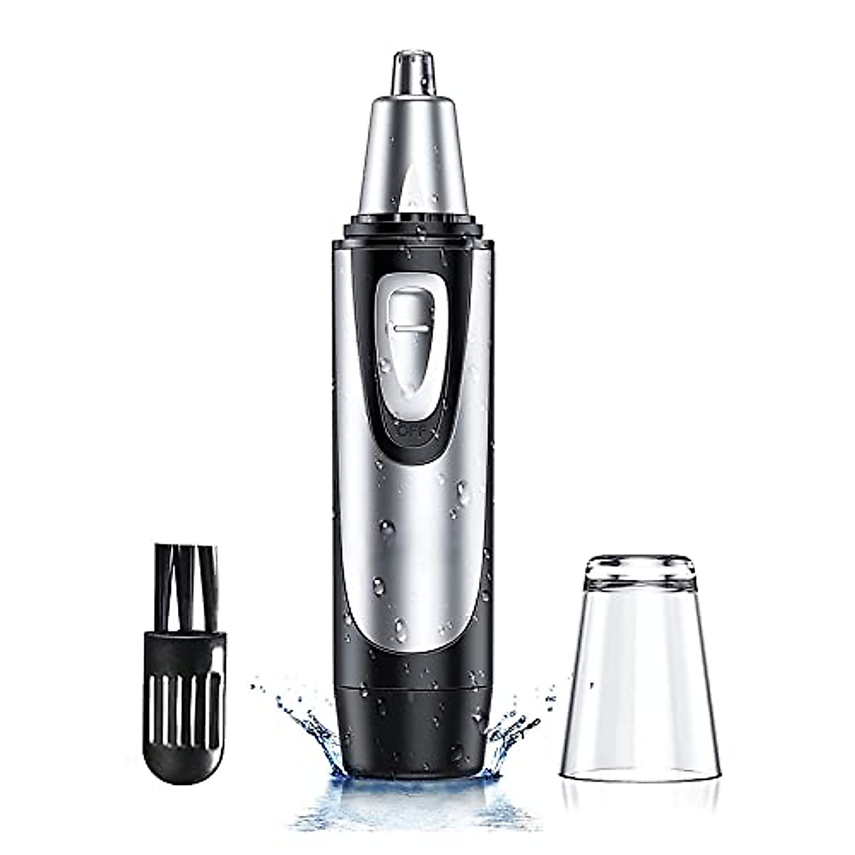 BESTRONG Ear and Nose Hair Trimmer - Painless Eyebrow & Facial Hair Trimmer for Men Women, Professional Water Resistant Nose Hair Remover with Dual Edge Blades, Battery-Operated & LED Light