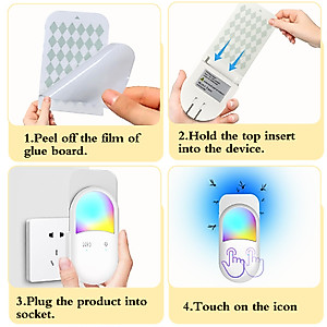 BUGXX Indoor Flying Insect Trap Plug-in Mosquito Killer,Flies, Fruit Flies, Moths, Gnats,Catcher Fly Tapper UV Attractant Bugs Light with Colorful Night Light Mode for Home(White-1PACK)