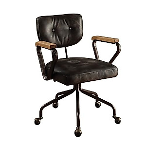 Daesar Office Chair in Vintage Dark Coffee Top Grain Leather
