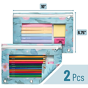 Mr. Pen- Pencil Pouch, 2Pack, Pencil Pouches, Pencil Pouch for 3 Ring Binder Pencil Pouch, Pencil Cases, Pencil Case for Binder Pouch, Zipper Pencil Pouch, 3 Ring Binder Pouch, Pencil Bags with Zipper
