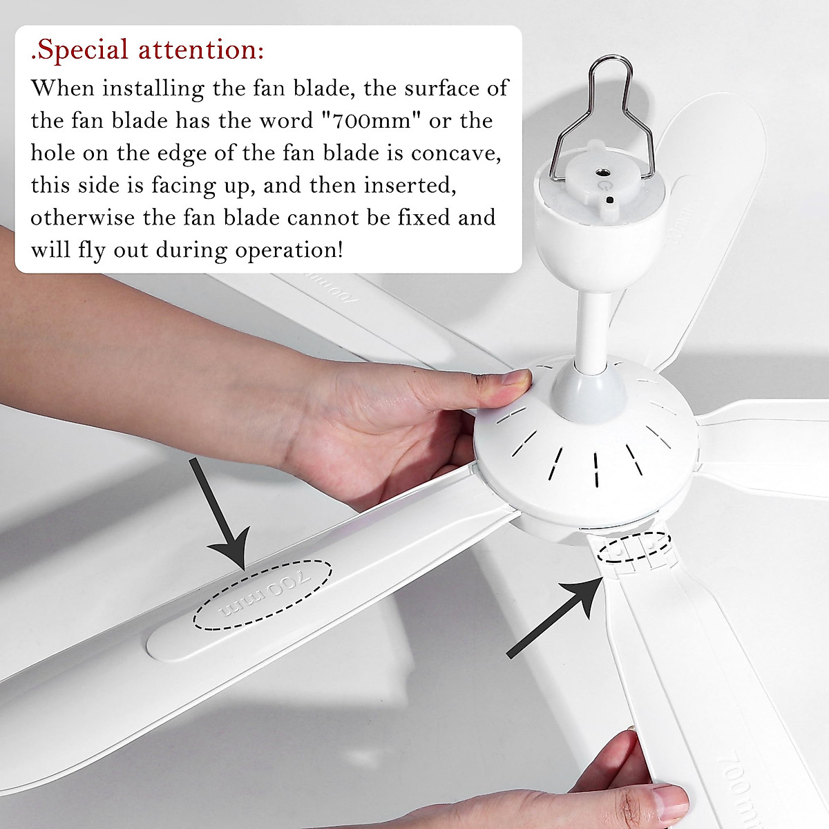 Mengnessly 28" Inch Ceiling Fan AC 110V/DC 12V Indoor Outdoor Gazebo Electric Fans for Tent with Remote Control Portable Hanging Plug in No Light White Bedroom Porch Quiet Small Room RV Garage Dorm