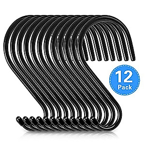 12 Pack Heavy Duty Large S Hooks, Rust-Free 5-1/2 inch S Hooks Hanger, Non Slip All-Purpose S Hook