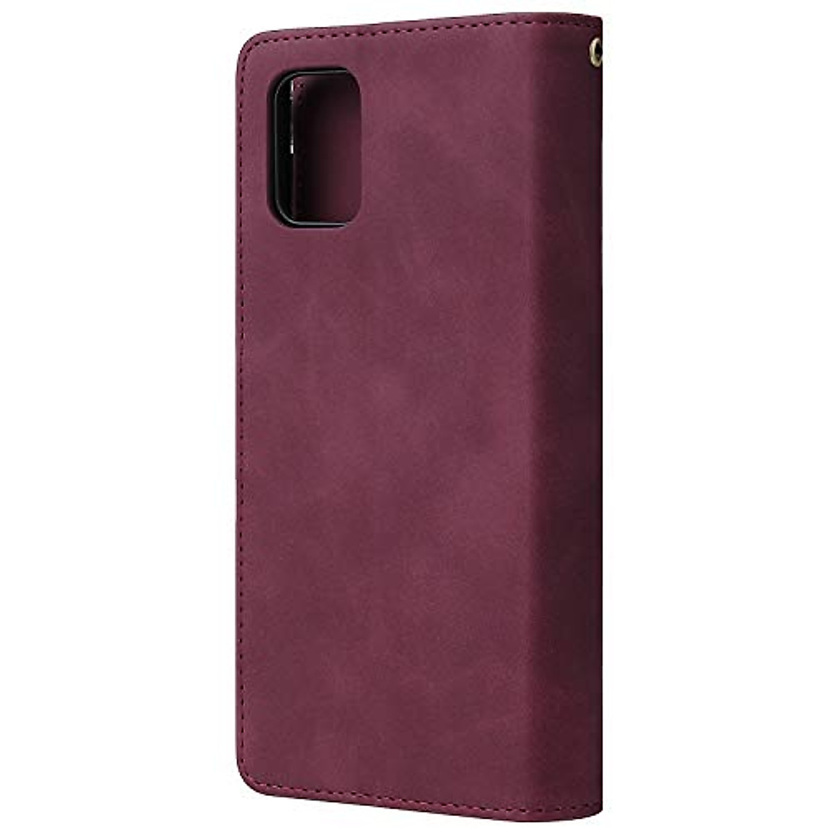 N9 Compatible with Samsung Galaxy A52 5G Wallet Case,Leather Zipper Magnetic 6 Card Slots Purse Protection Back Cover Compatible with Samsung Galaxy A52 5G(Wine Red)