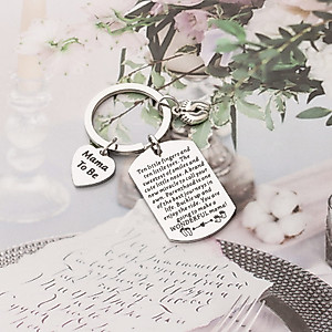 MYOSPARK Mommy To Be Gift New Mommy Keychain Baby Announcement Gift Expecting Mom Gift Parenthood Is One Of The Best Journeys (little fingers DT)