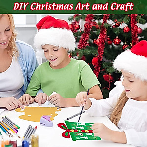Civaner Christmas Craft Kit for Kids Christmas Tree Ornaments Hanging Art and Craft DIY Project Gingerbread House Crafts Kit Christmas Box Claus Reindeer Christmas Crafts for Kids, 6 Styles