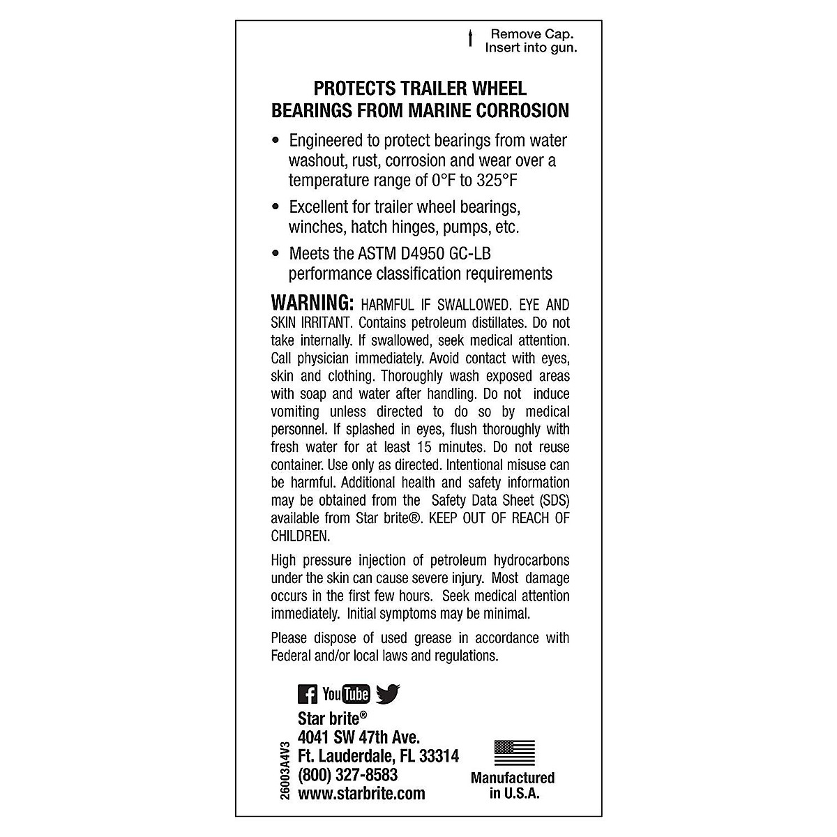 STAR BRITE Wheel Bearing Grease -3 OZ Cartridges 2 Pack (026003)