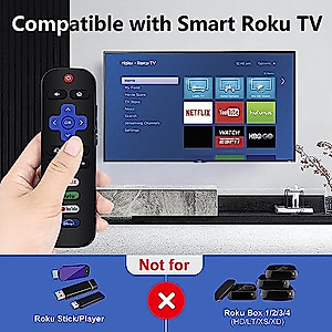 [Newest, Pack of 2] Replaced Roku TV Remote with Magnetic Holder, Only for Roku TV, Compatible for TCL Roku/Hisense Roku/Onn Roku/Sharp Roku/Philips Roku Series Smart TVs (Not for Roku Stick and Box)