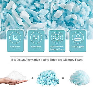 Meoflaw Cooling Pillows Body Size,Shredded Memory Foam Bed Pillows for Sleeping, Supportive Body Pillows for Back & Side Sleepers,Adjustable Pillows Body Size with Washable Removable Cover