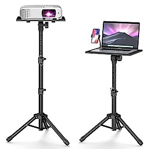 Wphold Projector Stand, Outdoor Projector Stand Tripod, Laptop Tripod Stand Adjustable Height 22 to 46 Inch, Projector Tripod Stand for Office, Home, Stage or Studio