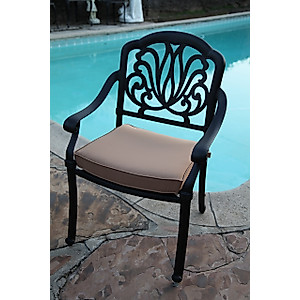 GrandPatioFurniture.com CBM Patio Elisabeth Collection Cast Aluminum 7 Piece Dining Set with A Rectangle Table 2 Swivel Rockers 4 Arm-Chairs SH226-2S4A cbm1290
