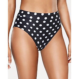 Holipick Women Polka Dot High Waisted Bathing Suit Bottoms Tummy Control Bikini Bottom Swimsuit High Cut Swim Bottom M