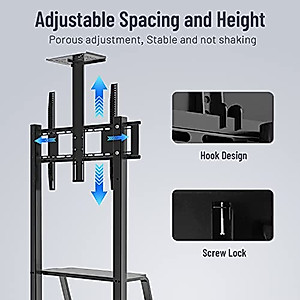 Mobile TV Cart ,JYXOIHUB, Rooling TV Stand with Wheels for 32 to 70 Inch LCD LED OLED Plasma Flat Panel Screens up to 100lbs AVA1500-60-1P (Black)